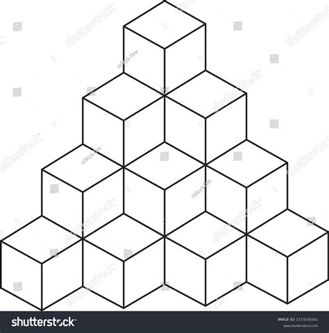 Vector Cube Outline White Background Stock Vector Royalty Free Shutterstock