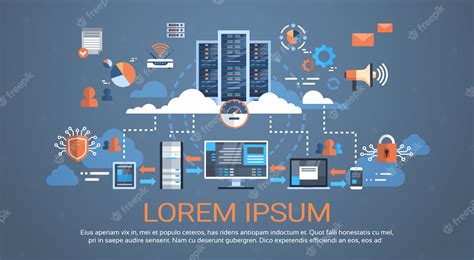 premium vector data center cloud computer connection hosting server
