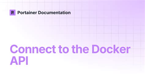 Connect To The Docker Api Portainer Documentation