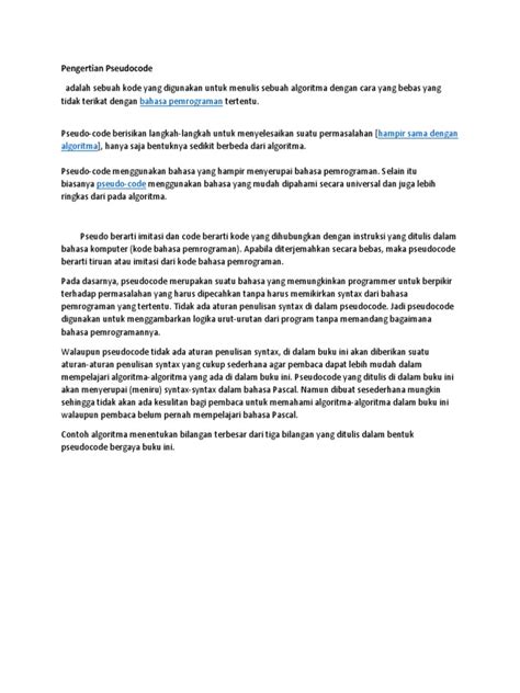 Pengertian Pseudocode Pdf
