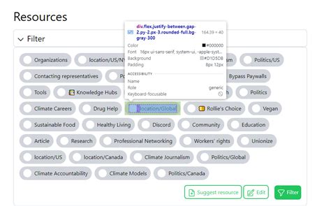 Bug Buggy Tag Ui Element In Filter · Issue 182 · Climatetown