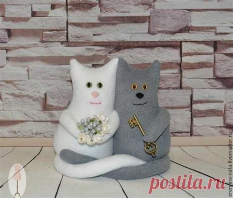 Интерьерная подушка из котов неразлучников Шитье Постила