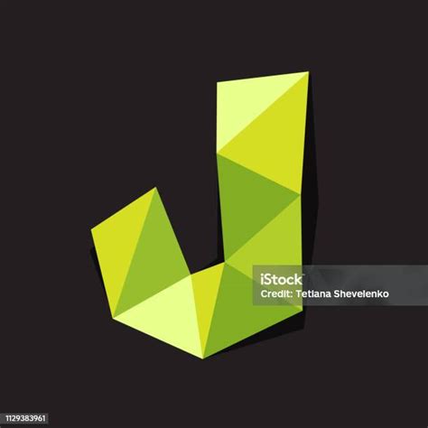 벡터 J 종이 접기 스타일에서의 일러스트입니다 다각형 다채로운 편지 0명에 대한 스톡 벡터 아트 및 기타 이미지 0명 3차원 형태 개념 Istock