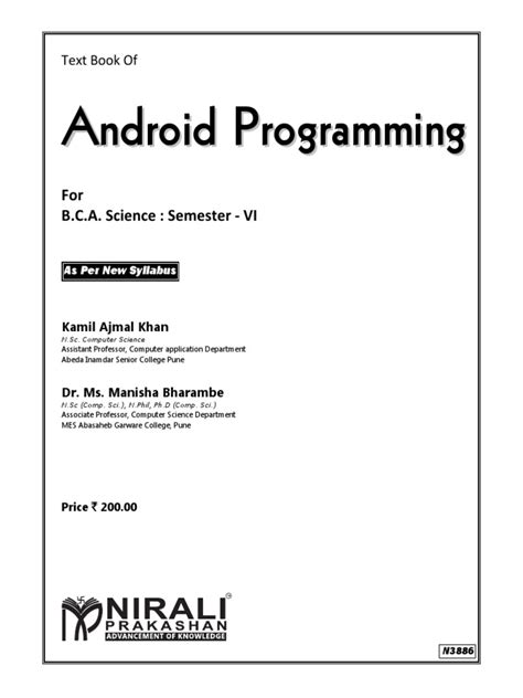 N3886 Android Programming Bca Science Sem 6 Pdf Android Operating