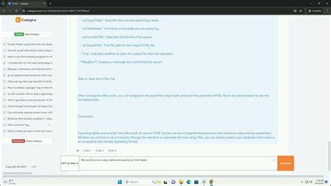 microsoft access output tables and queries as html tables youtube