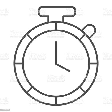 스톱워치 가는 선 아이콘 물류 및 배달 기호 흰색 배경에 빠른 배달 배송 벡터 기호 모바일 및 웹 디자인을위한 개요 스타일의 익스프레스 배달 아이콘 벡터 그래픽 10에 대한