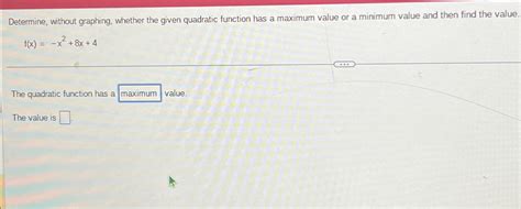 Solved Determine Without Graphing Whether The Given