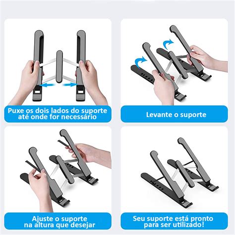 Suporte para Notebook Tablet Dobrável Ajustável Chaveiro CBRN