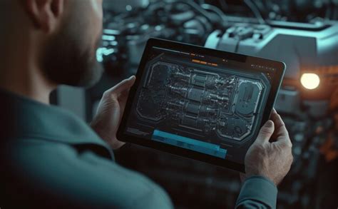 Premium AI Image A Man Holding A Tablet With A Screen That Says Smart