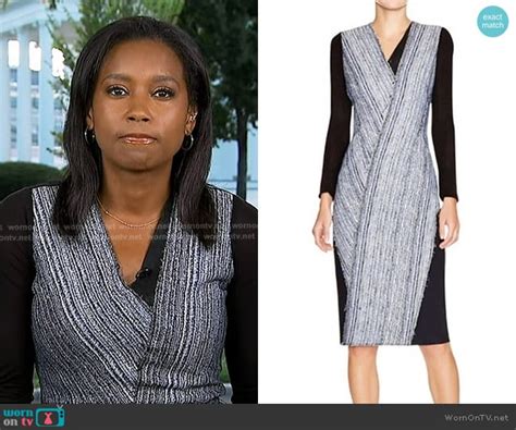 Wornontv Rachels Black Stripe Wrap Dress On Good Morning America