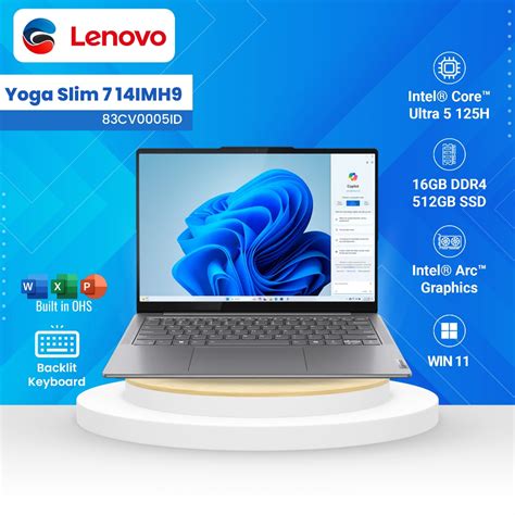 Jual Lenovo Laptop Yoga Slim Imh Intel Core Ultra H Gb Gb Ssd Wuxga Oled W