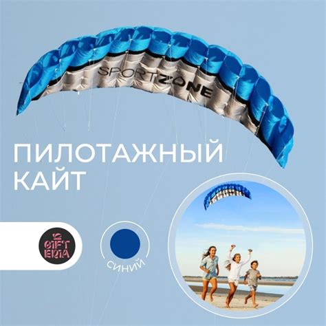 Кайт пилотажный Воздушный змей спортивный 2 5 м синий купить с доставкой по выгодным ценам в