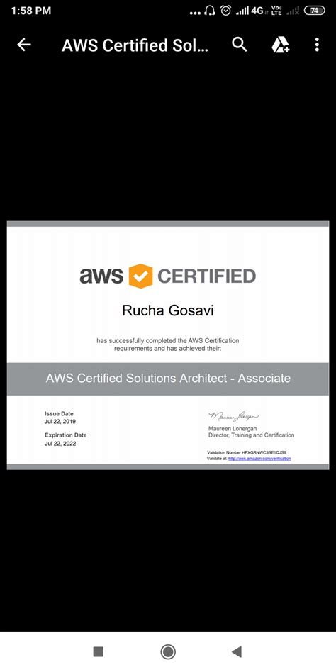 Awscertified Solutionsarchitect Associate Rucha Gosavi