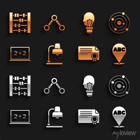 Set Table Lamp Solar System Alphabet Certificate Template Posters For The Wall • Posters