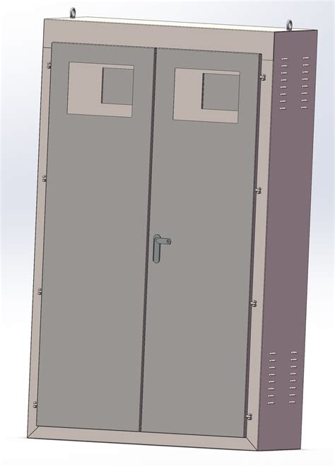 前后双开门机柜solidworks 2018模型图纸下载 懒石网