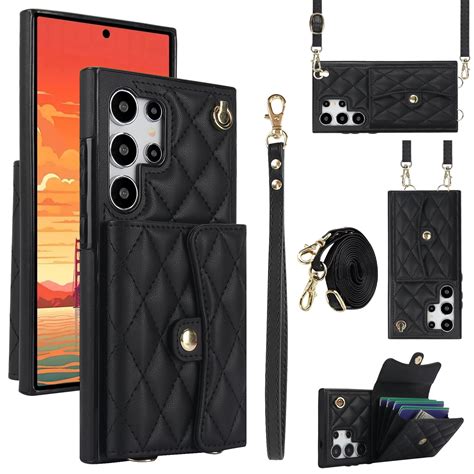 For Samsung Galaxy S Ultra Case Wallet Phone Pu Leather Case With Card Holder Crossbody Cover