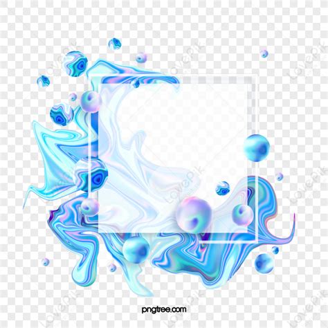 블루 추상 흐르는 액체 색된 테두리 일러스트곡선전단 Png 일러스트 무료 다운로드 Lovepik