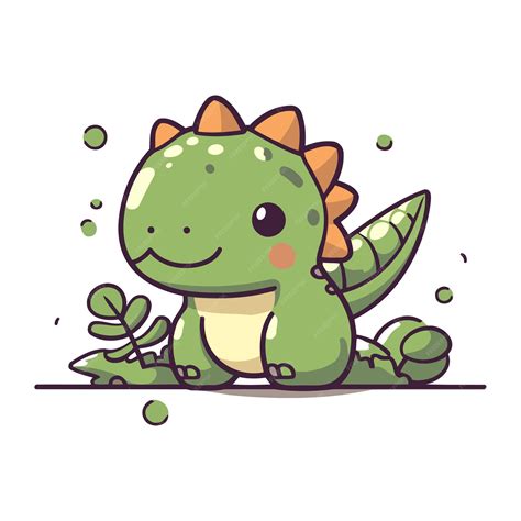 Premium Vector Cute Dinosaur Vector Illustration Cute Cartoon Stegosaurus