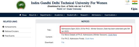 Igdtuw Phd Admission 2024 25 Open Application Deadline Extended Till Igdtuw Phd Admission 2024 25 Open Application Deadline Extended Till