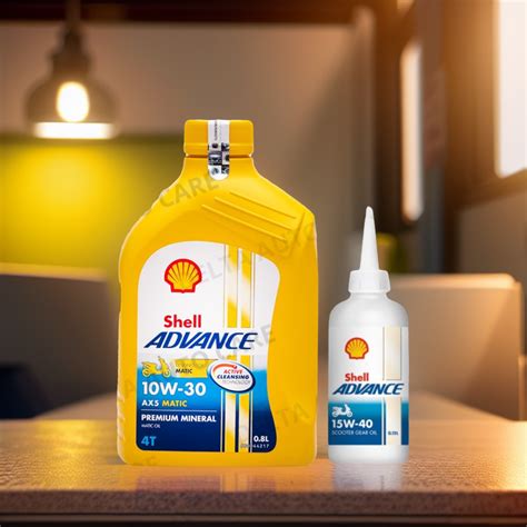 Paket Lengkap Oli Shell Advance 4t Ax5 Oil Scooter 10w 30 0 8l Oli Shell Advance Gear Oil