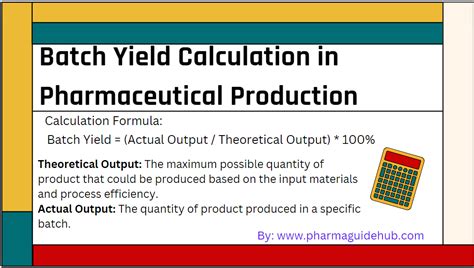 Batch Yield Calculation In Pharmaceutical Production Pharmaguidehub