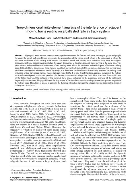 Pdf Three Dimensional Finite Element Analysis Of The Interference Of