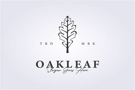 Outline Oak Leaf Symbol Icon Logo Branding And Logo Templates