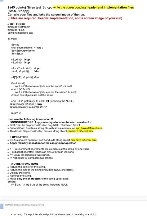 solved 2 45 points given test str cpp write the