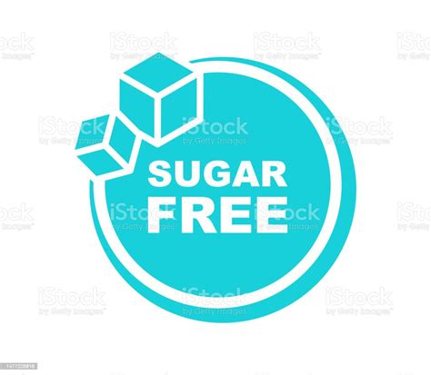 설탕 무료 아이콘입니다 설탕이 첨가 된 제품 라벨이 없습니다 건강 한 음식 표시입니다 천연 제품 및 유기농 식품 배지 벡터 그림입니다 0에 대한 스톡 벡터 아트 및 기타