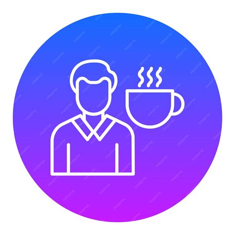 바리스타 아이콘 프리미엄 벡터