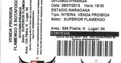 Ingressos Comprados Para Flamengo X Botafogo Foram Impressos Como