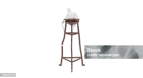 삼각대 금속 프레임 판타지 고대 플라스크 흰색 배경에 격리 3d 렌더링 일러스트레이션 거친에 대한 스톡 사진 및 기타 이미지 Istock