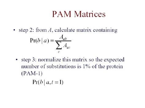 introduction to bioinformatics lecture 6 substitution matrices what