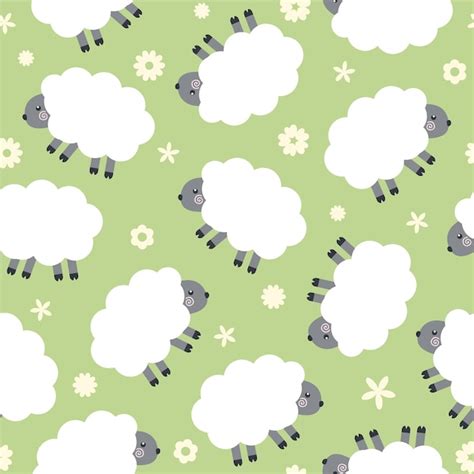 Premium Vector Pattern With Cute Sheep