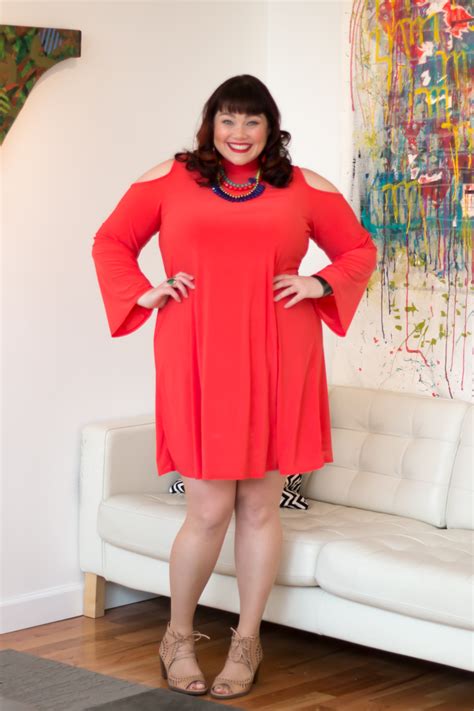 Avenue Mockneck Cold Shoulder Plus Size Dress