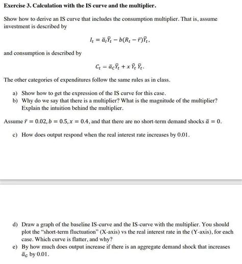 Solved Exercise Calculation With The IS Curve And The Chegg