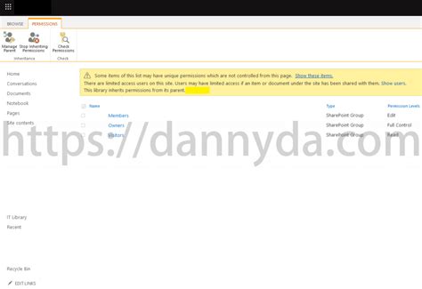 Change SharePoint Library Permission Settings