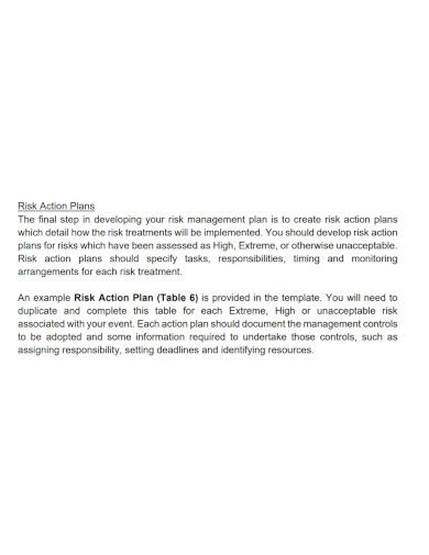 10 Risk Action Plan Examples To Download