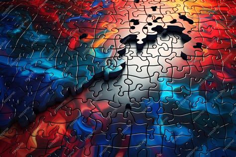 Premium Photo Abstract Representation Of A Jigsaw Puzzle Generative Ai