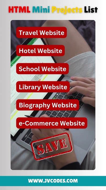 html mini projects list coding projects shorts jvcodes youtube