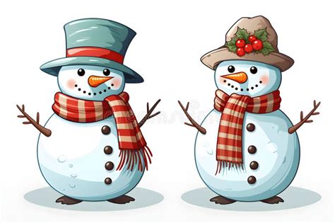 Him And Hers Snowman Vector Merry Christmas Mr And Mrs Snowman Stock Illustration