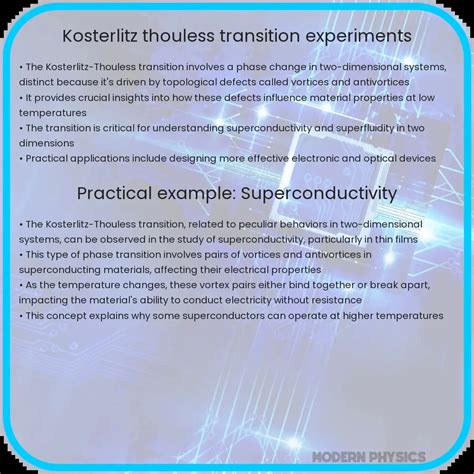 Kosterlitz Thouless Transition Breakthroughs Techniques And Applications