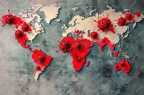 Global Map Showing The Spread Of An Infectious Disease Premium Ai Generated Image