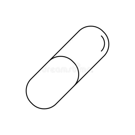 Capsule Outline Vector Icon Thin Line Black Capsule Icon Flat Vector