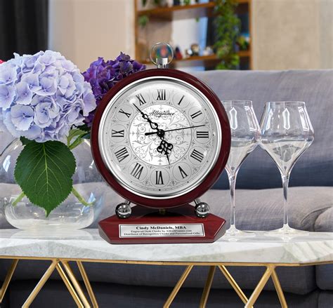 Canora Grey Large Versailles Mantel Desk Clock Engraved Table Top