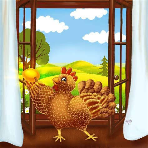 Иллюстрация Иллюстрация сказки « Курочка Ряба в стиле детский