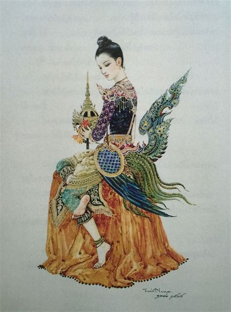 A Crowning Kinnari Dancer 1995 Watercolor On Paper By Chakrabhand