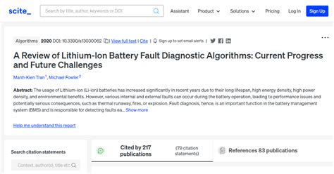 A Review Of Lithium Ion Battery Fault Diagnostic Algorithms Current Progress And Future Challenges