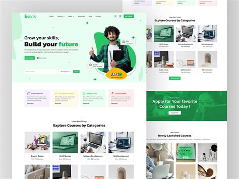 Lms Website Landing Page Ui Design Behance