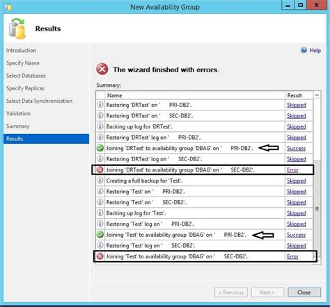 Error 1408 Joining Database On Secondary Replica Resulted In An Error